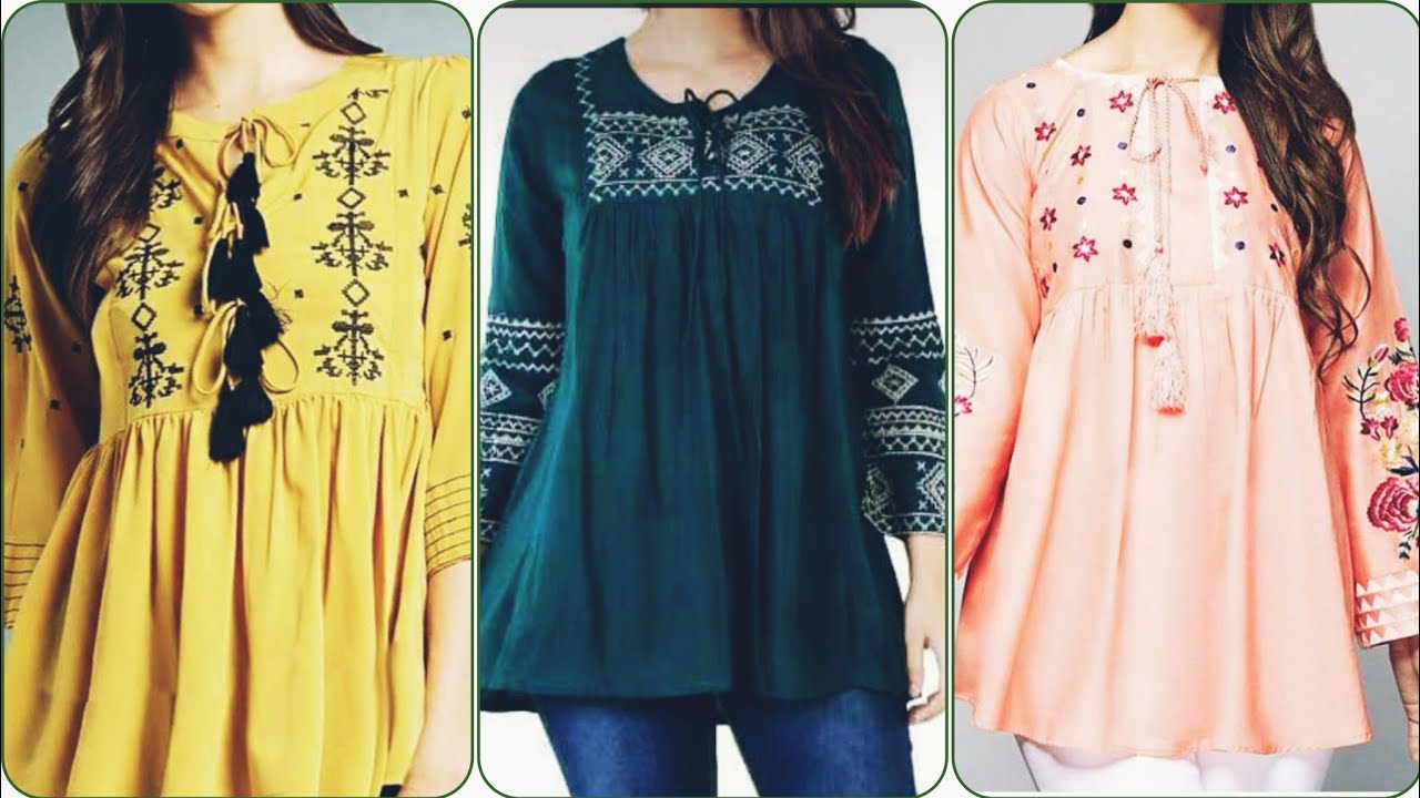 most beautiful embroidered girls top design - YouTube
