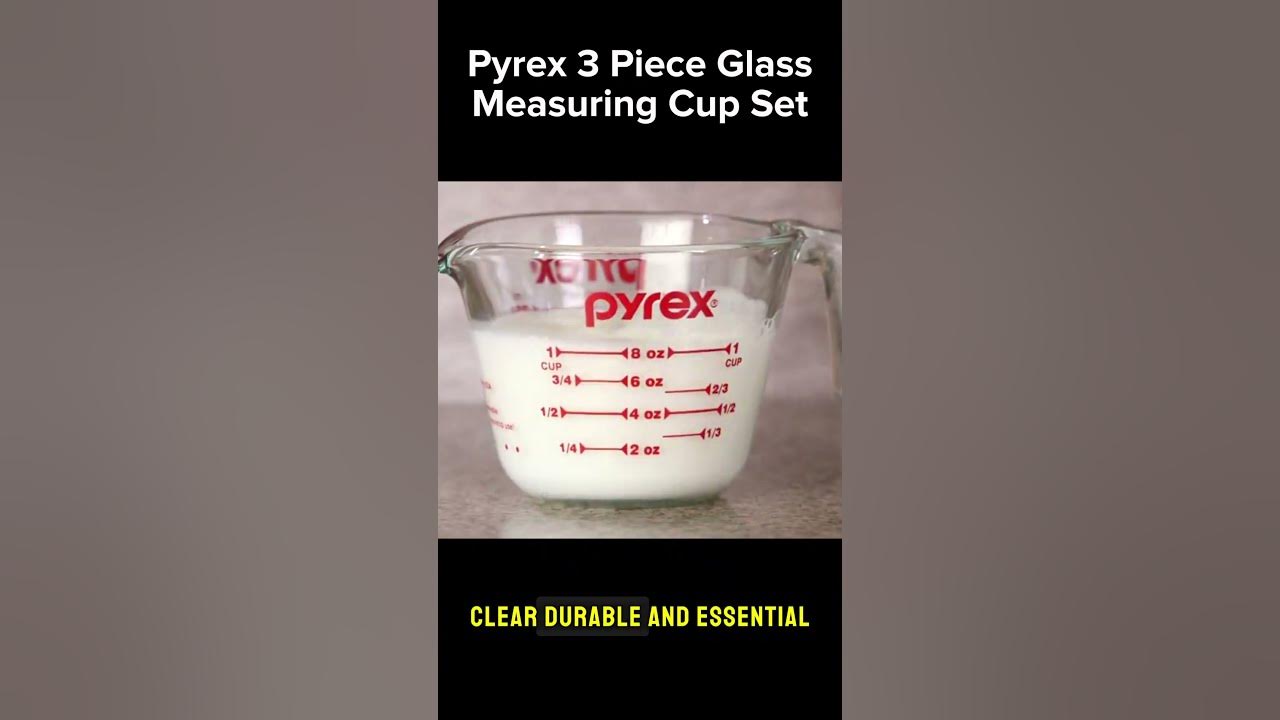 "🥄 Pyrex 3 Piece Glass Measuring Cup Set: Precision in Every Pour! 🥄 ...