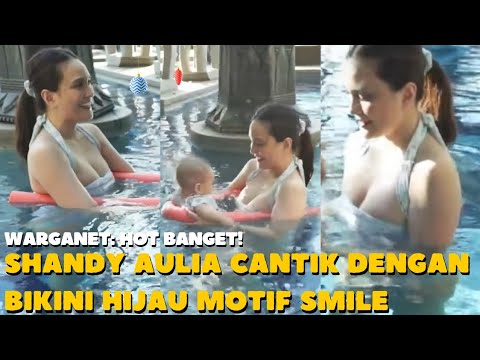 Shandy Aulia Cantik dengan Bikini Hijau Motif Smile, Warganet: Hot Banget!