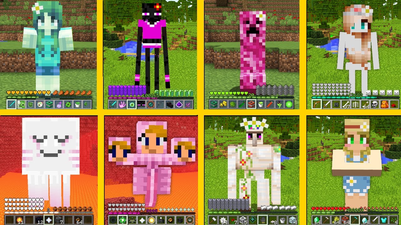 Minecraft Mobs Became Girls Battle ! What Mob is the best? my craft ...