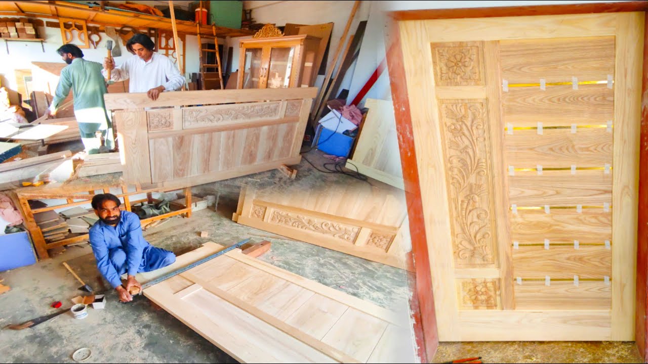 Complete process of making room Door with American ash wood. Make a ...