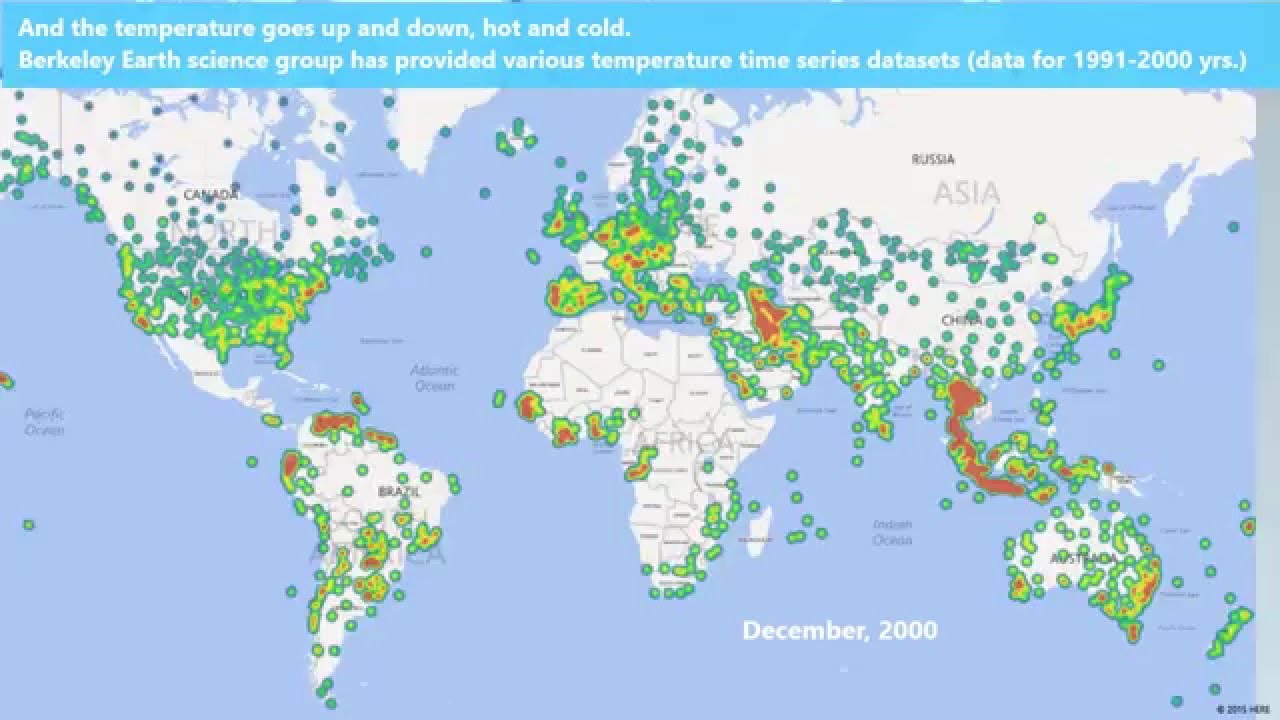 Earth Surface Temperature (1991-2000 data), video powered by MS Excel ...