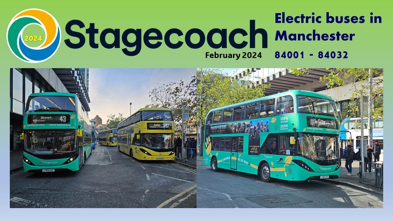 Stagecoach Manchester's electric buses in 2024 - YouTube