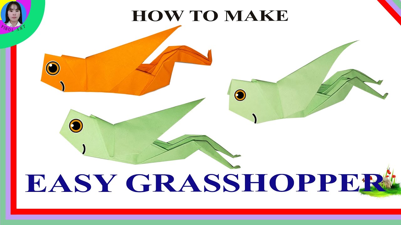 How to make a locust (grass hopper) out of paper| DIY origami insect ...