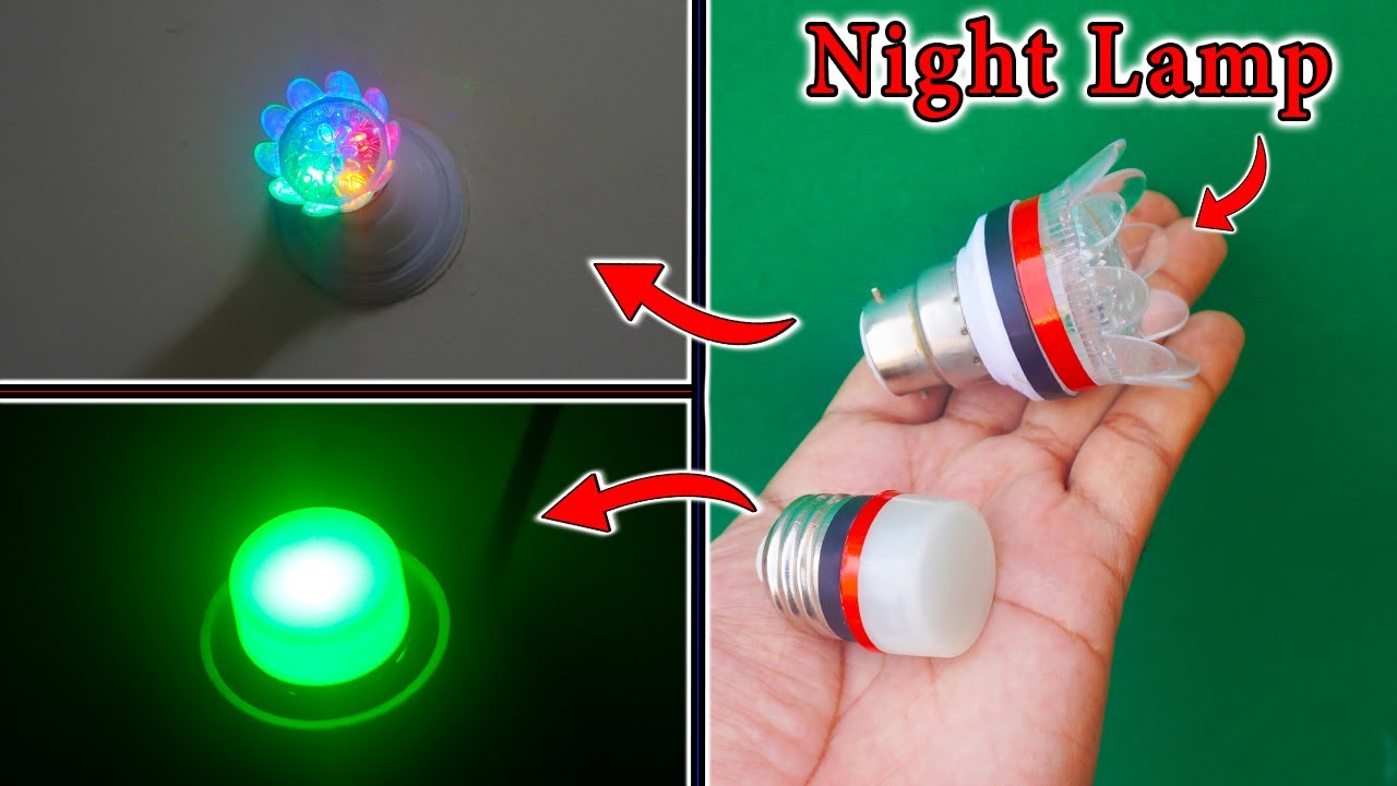 How To Make A Mini Night Lamp At Home | 2 DIY Night LED Lamp | Mini ...