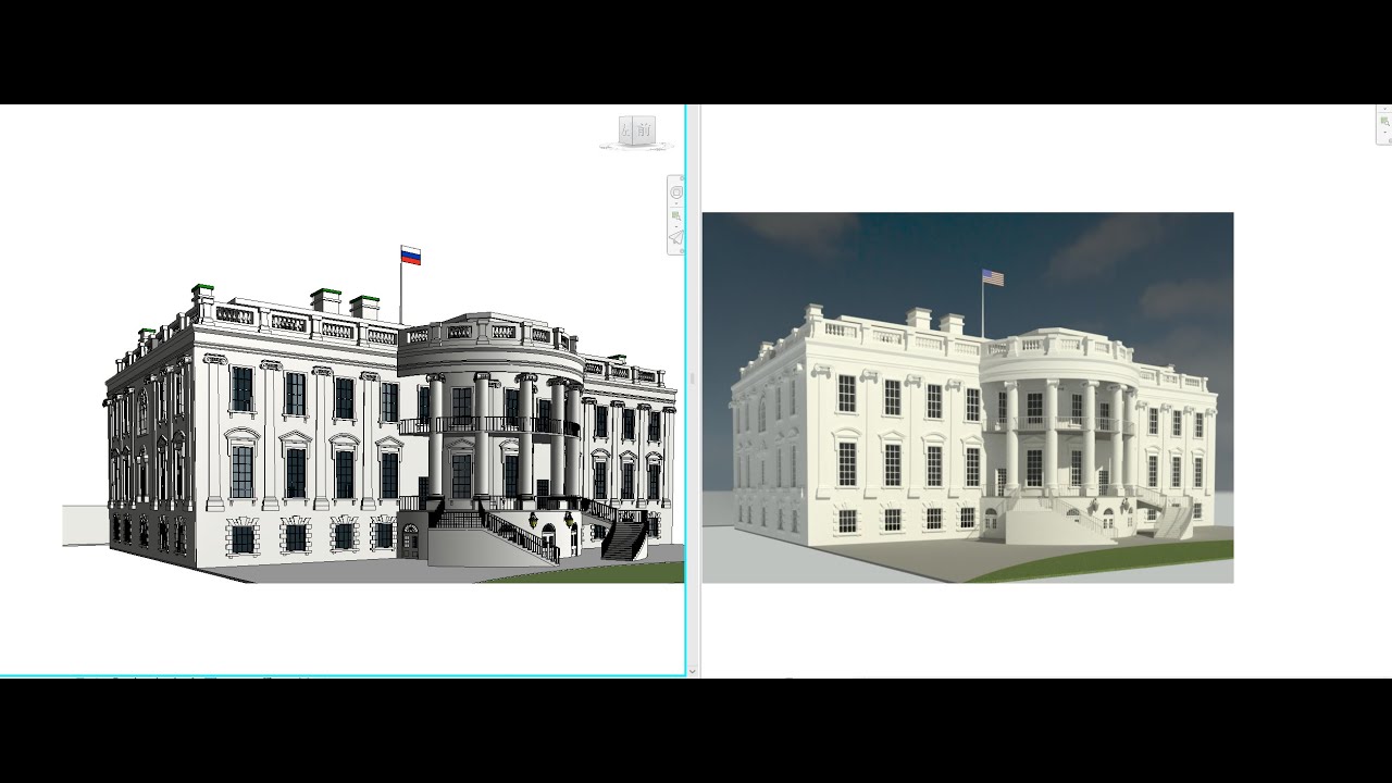 Replace flags of the white house BIM model in Revit - YouTube