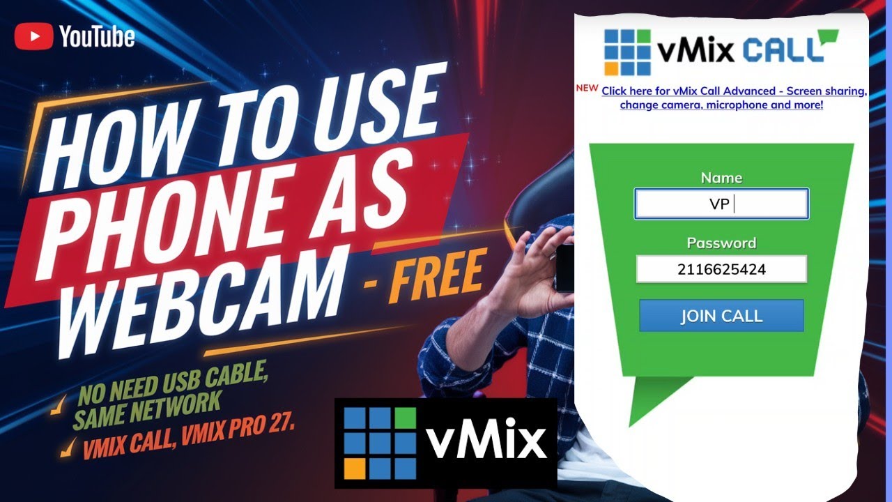 How to use Phone As webcam | vMix Call | vMix Pro 27 | vMix tutorial ...