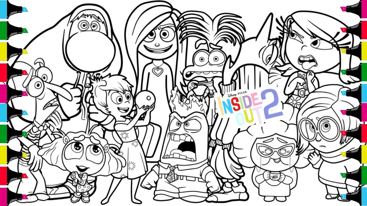 INSIDE OUT 2 Coloring Pages| How To Color All Emotions from Inside Out ...