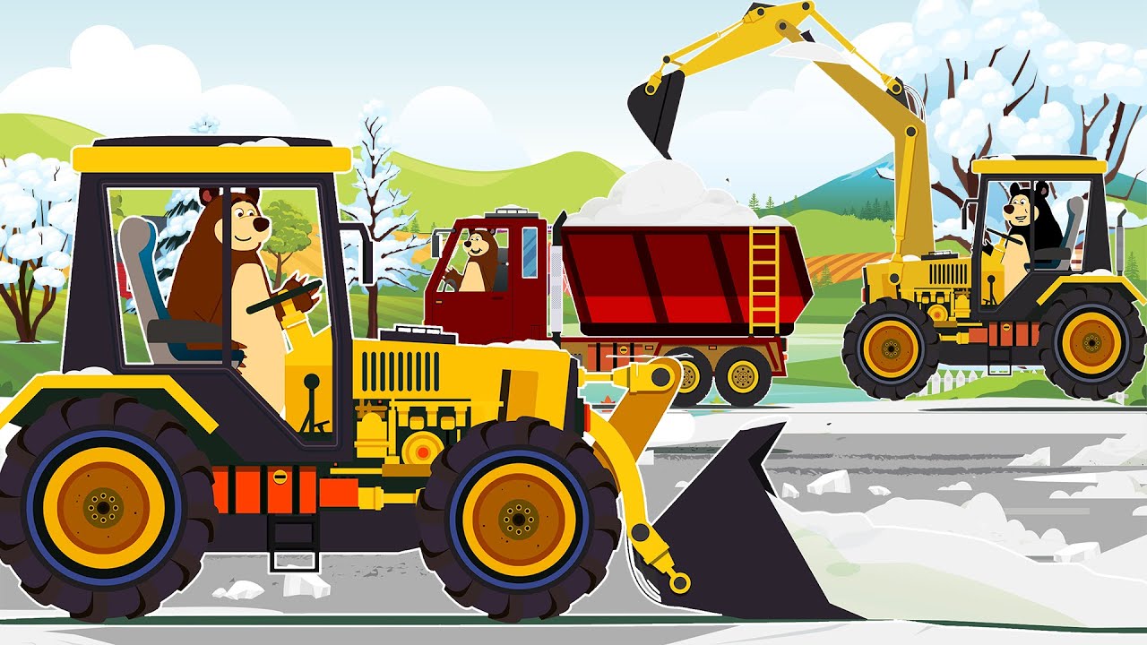 Farmer Hard Working: Tractor with a Snow Plough , Care and Feeding of ...
