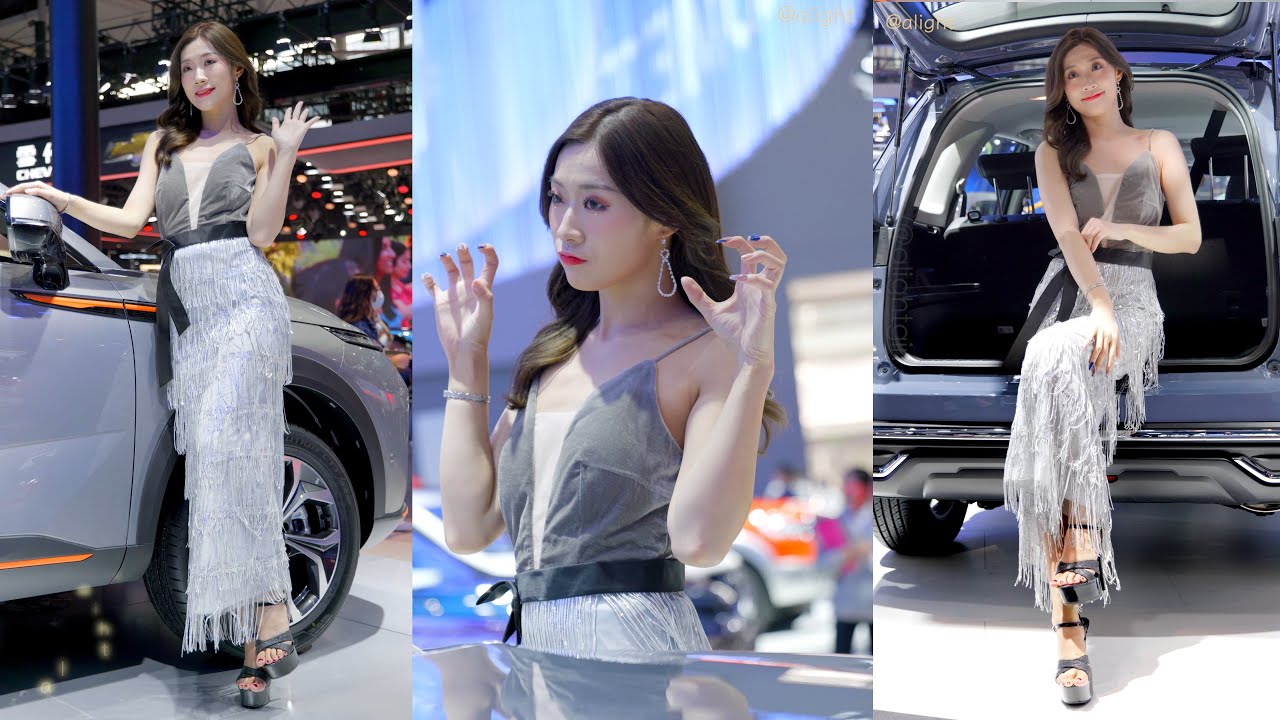 4K New 哈弗 01车模 auto show girl 2021广州车展（竖）model 车模秀 alight girl - YouTube