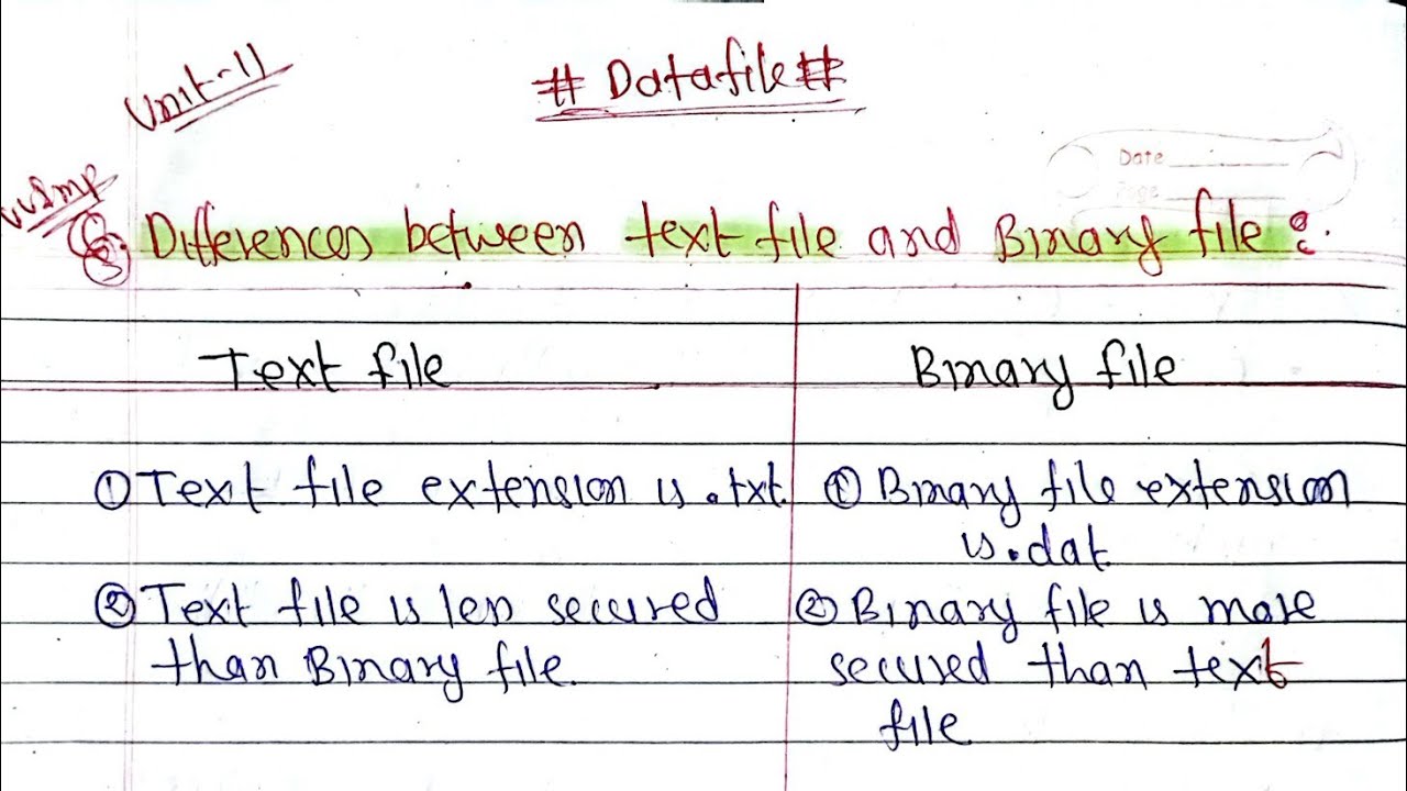 Unit-11: Defference between Text file & Binary file|C-Programming BE ...