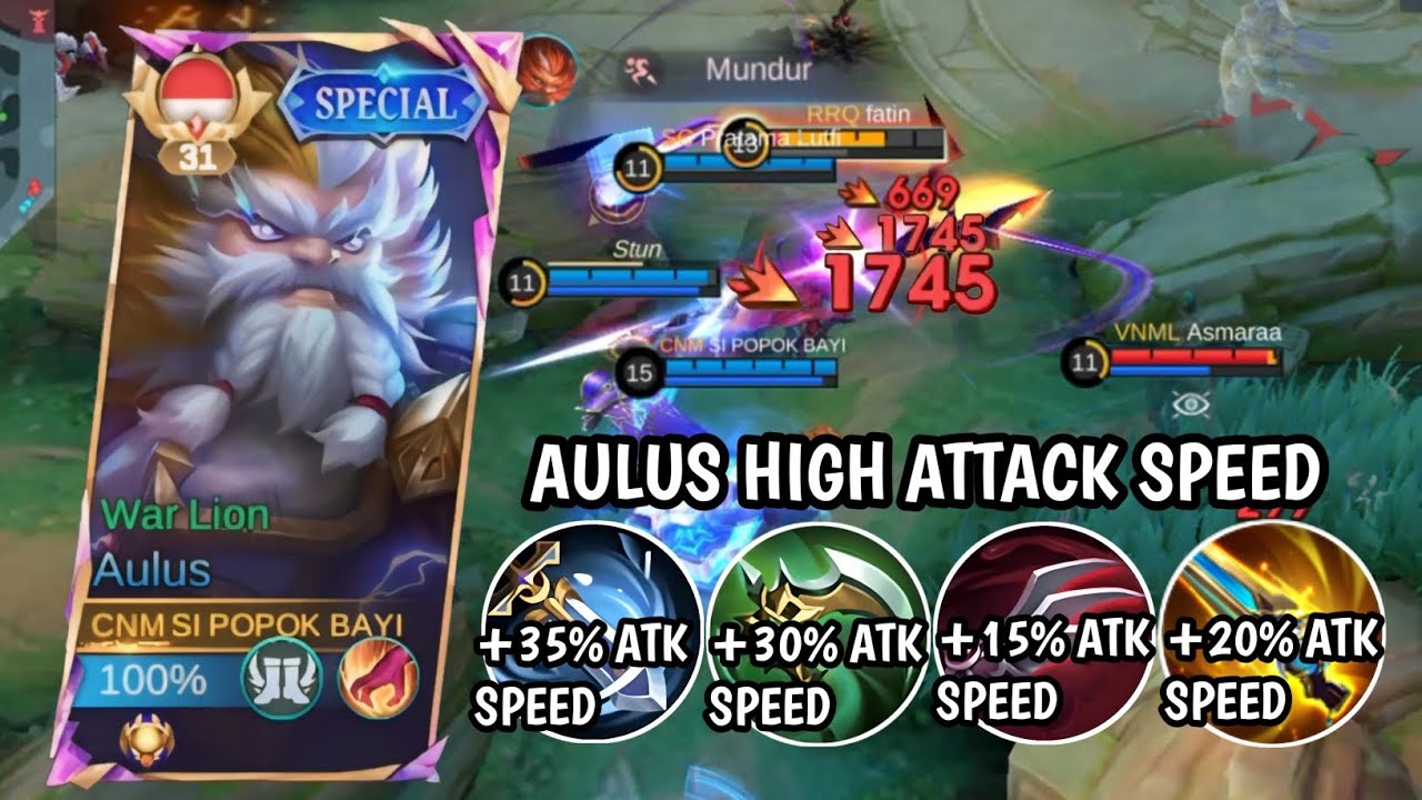 ATTACK SPEED 100% SUPER BRUTAL!! BEST BUILD AULUS ATTACK SPEED 2024 ...