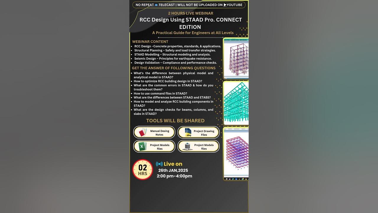 Live Webinar on “RCC Design Using STAAD Pro.CONNECT EDITION A Guide for Engineers at All Levels ...
