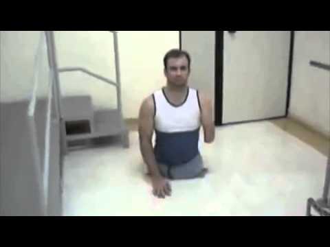 Triple amp man dragging himself with one arm - YouTube