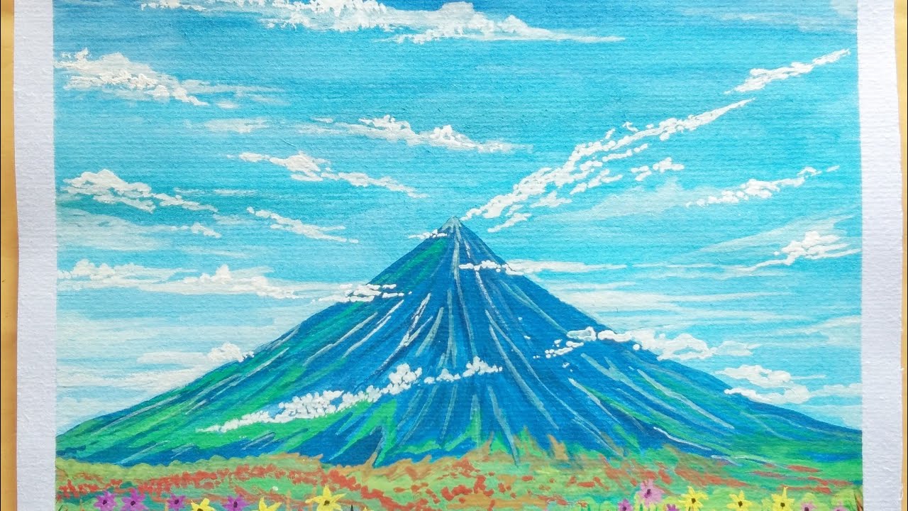 Mt.Mayon Painting | Postercolor by Art Stone23 - YouTube