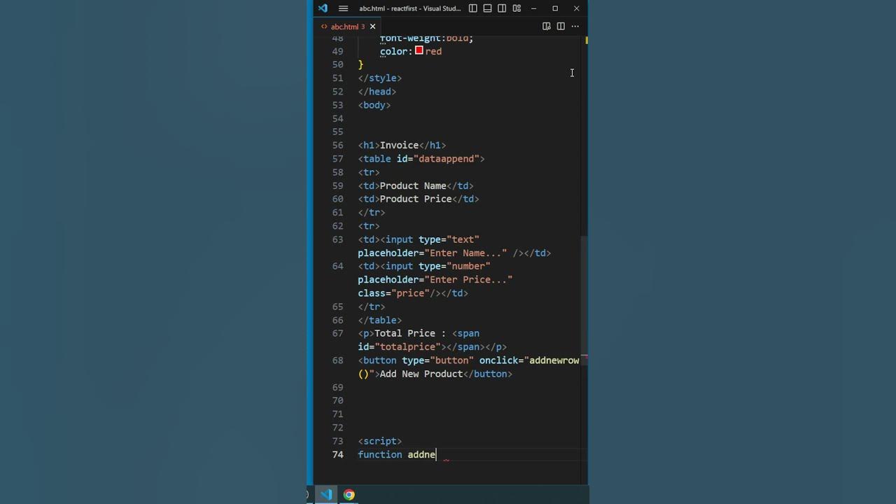 Invoice Using Javascrpt Javascripttutorials Javascriptshorts Htmlshorts Javascript Youtube 