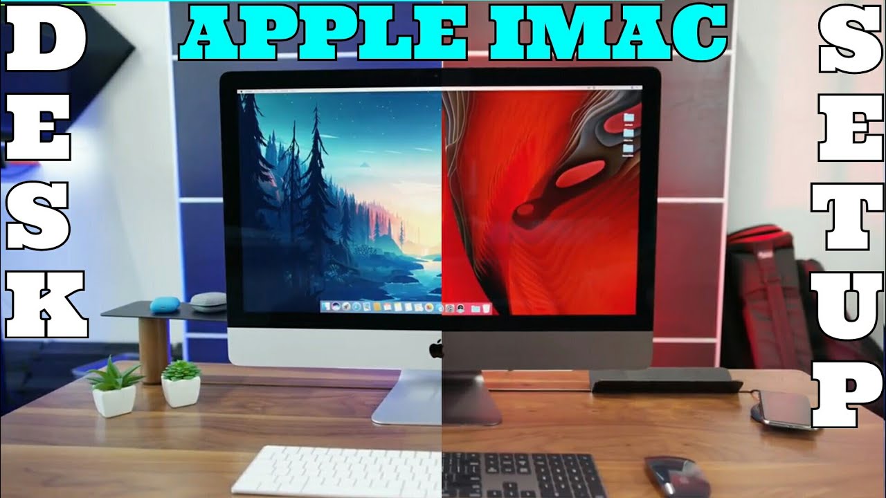 Apple imac desk setup 2019 - simple easy cute clean - computer table ...