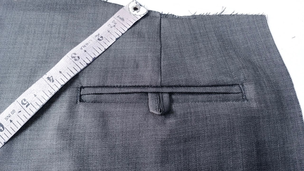 How To Make Pant Back Pocket / Pant Back Pocket Making - YouTube