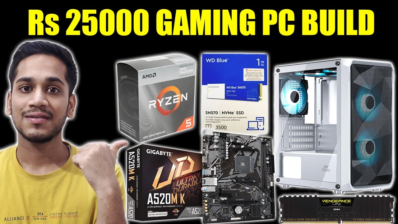 Rs 25000 RYZEN 4600g GAMING PC BUILD | 25K GAMING PC BUILD FOR EDITING ...