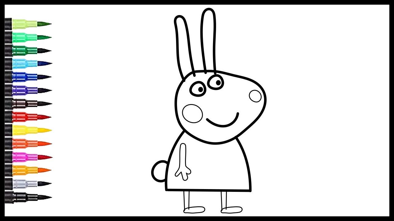 Rebecca Rabit Peppa Pig drawing, painting and coloringfor kids ...