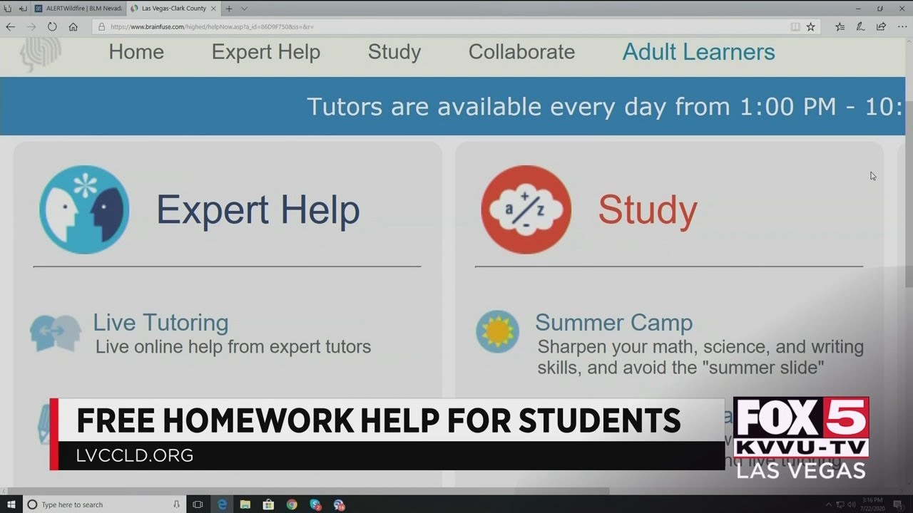 Las Vegas libraries offer free homework help for children - YouTube