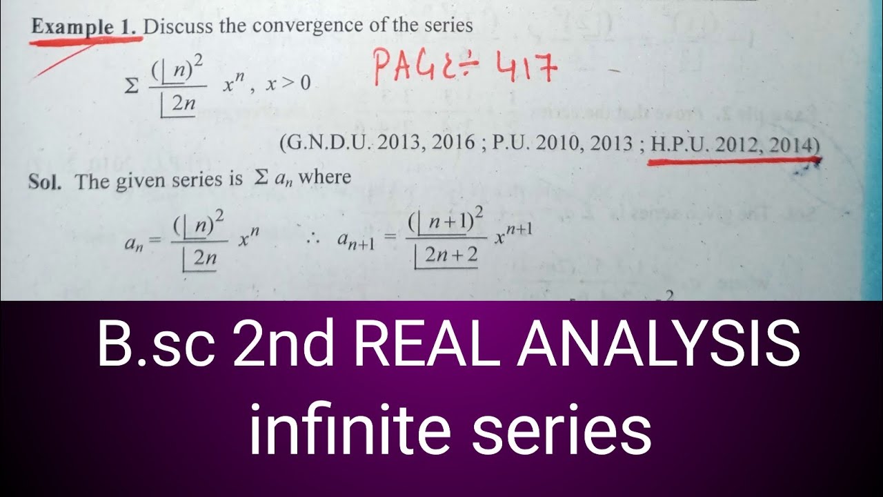 B.sc 2nd year | REAL ANALYSIS | infinite series | Ex-01 - YouTube