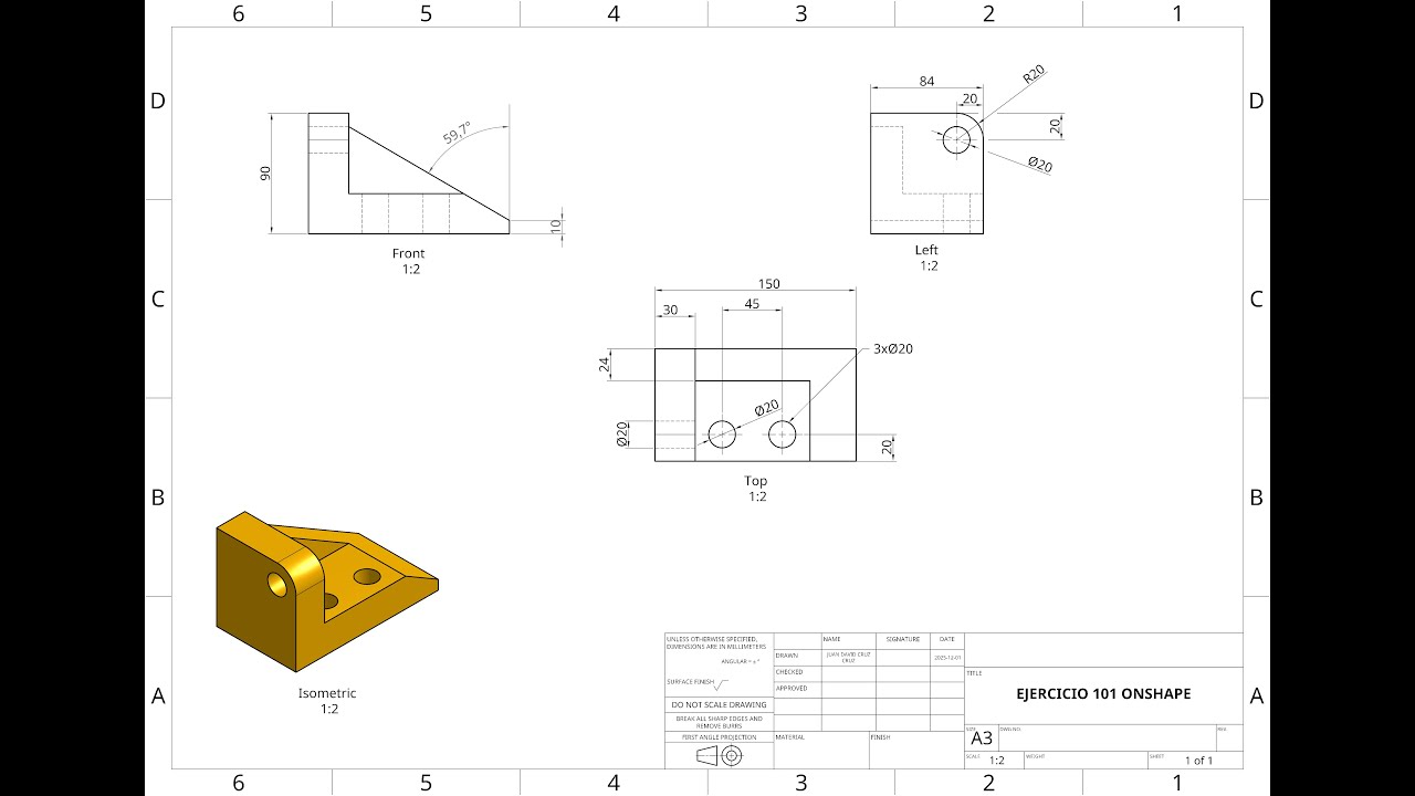 EJERCICIO 101 ONSHAPE - YouTube