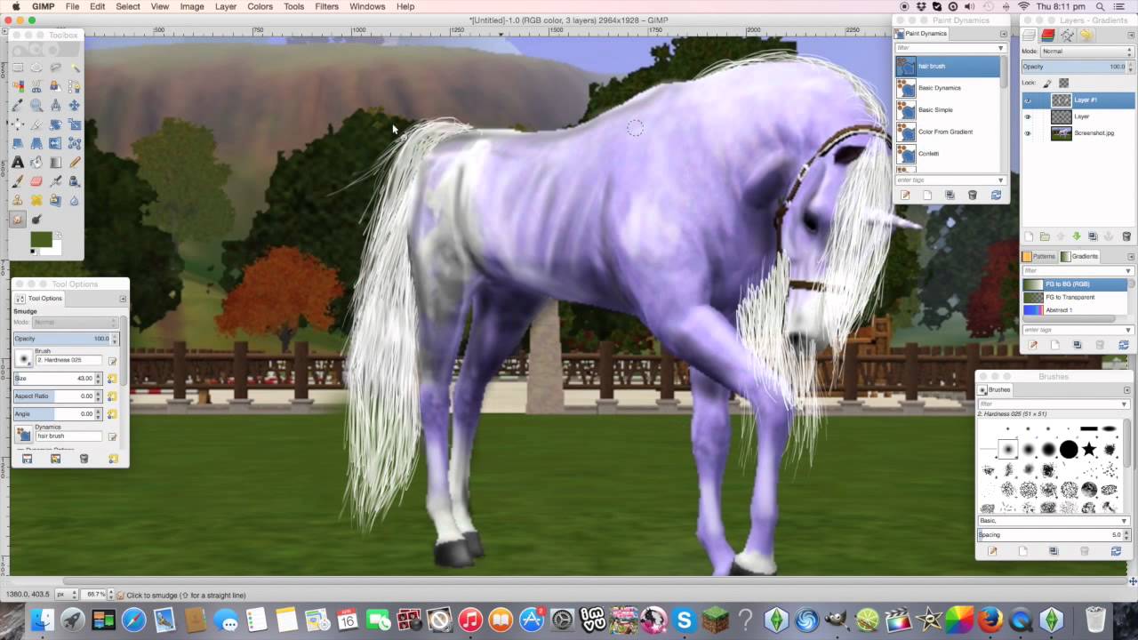 Purple unicorn speed edit (GIMP 2.8.10) - YouTube