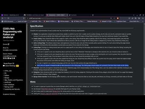 Project 2 commerce CS50W - YouTube
