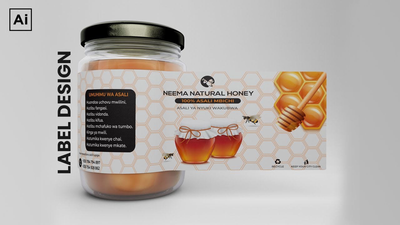 LABEL DESIGN Kwa kutumia Adobe Illustrator - YouTube
