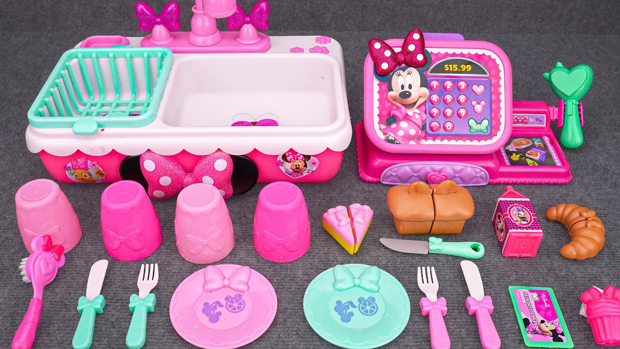 65 minutes Satisfying with Unboxing Pink Minnie Cooking Playset，Kitchen ...