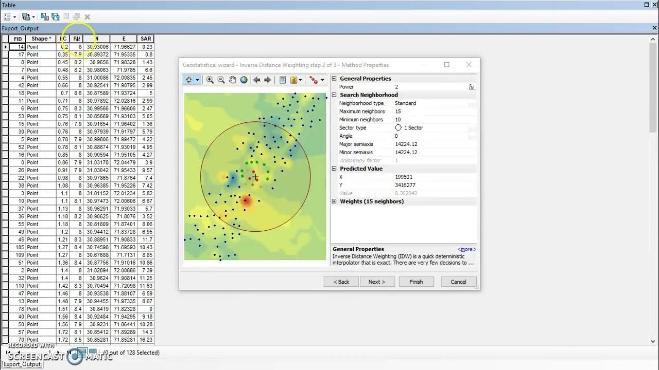 ArcGIS Geostatistical Analysis Spatial Interpolation IDW - YouTube