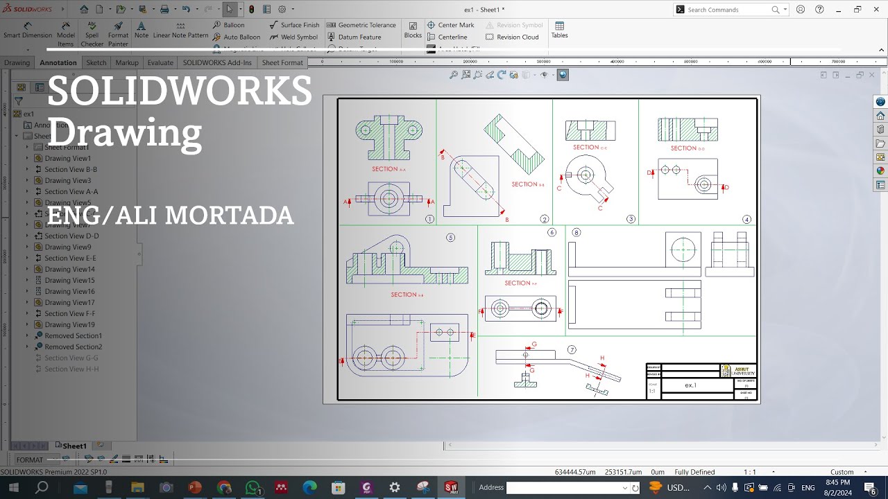 Drawing Templates from Scratch in SOLIDWORKS ( Assuit Template ) الرسم ...