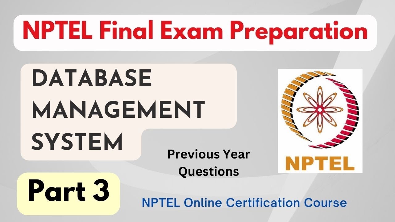 Database Management System Final Exam Preparation Questions Part 3