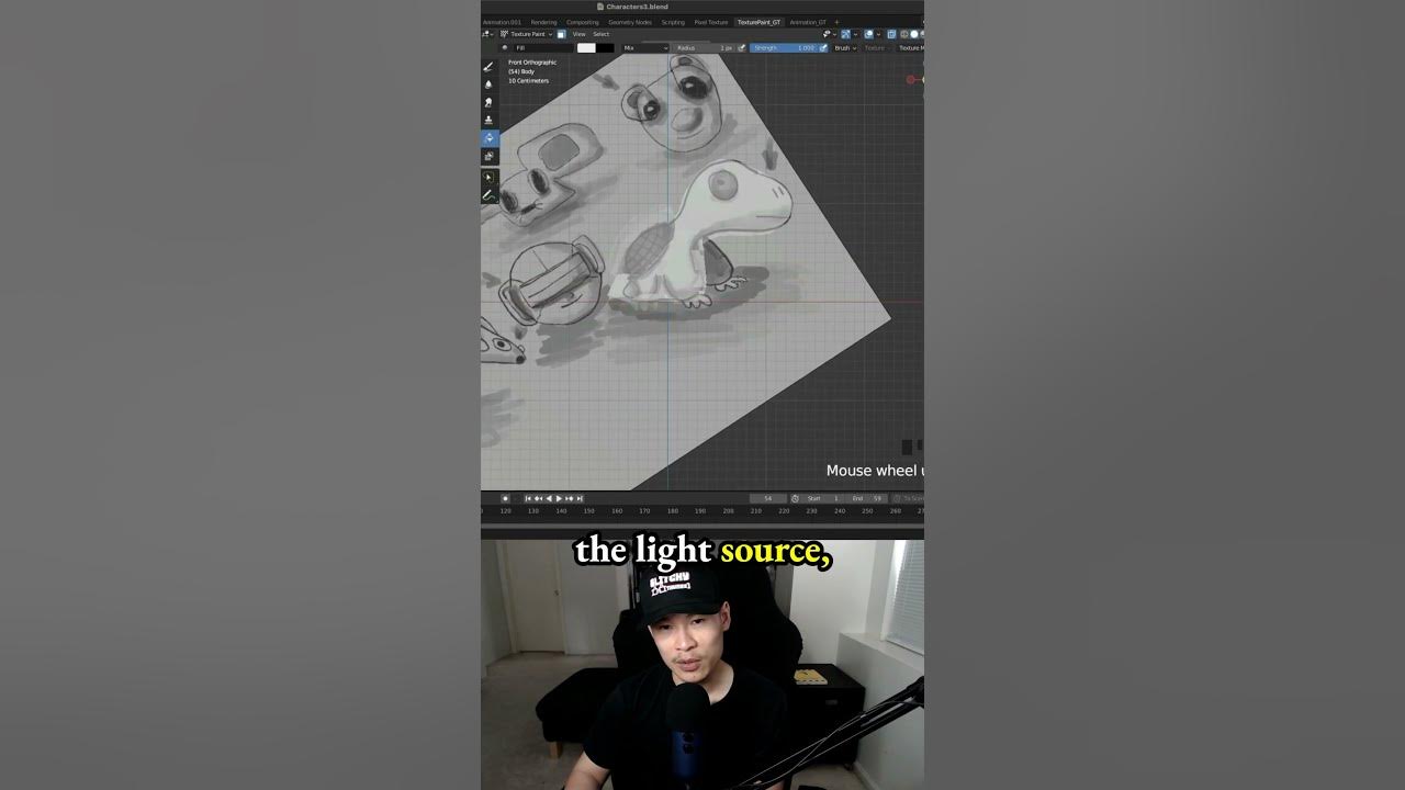 Experimenting with Color & Light Source - making a 3d game character in Blender - 3.4: Dino ...