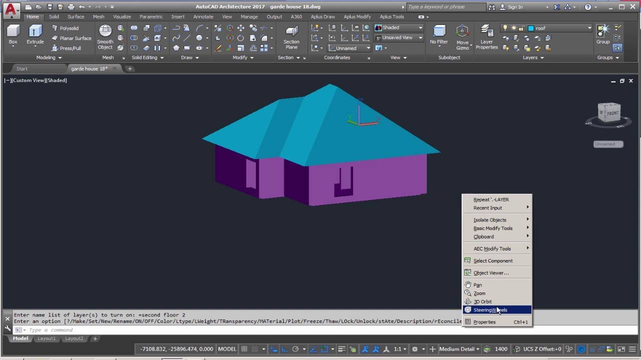 AutoCad 3D House Modeling Tutorial | Part 11 | Modeling 3D House Roof ...