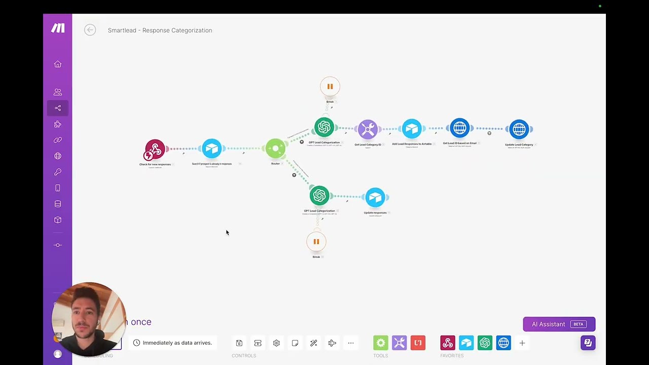 How To Auto Categorize Lead Responses Using Ai Make And Airtable Workflow Youtube