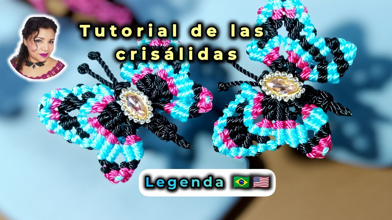 🦋 ¡HERMOSAS! Teje las Mariposas Crisálidas en Macramé 🇧🇷🇺🇸 [Subtitles ...
