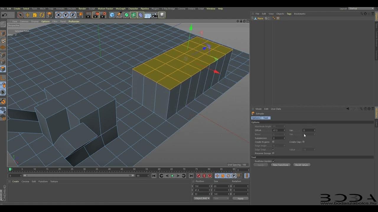 Cinema 4D Tutorial #8 - Extrude, Extrude Inner, Bevel - YouTube