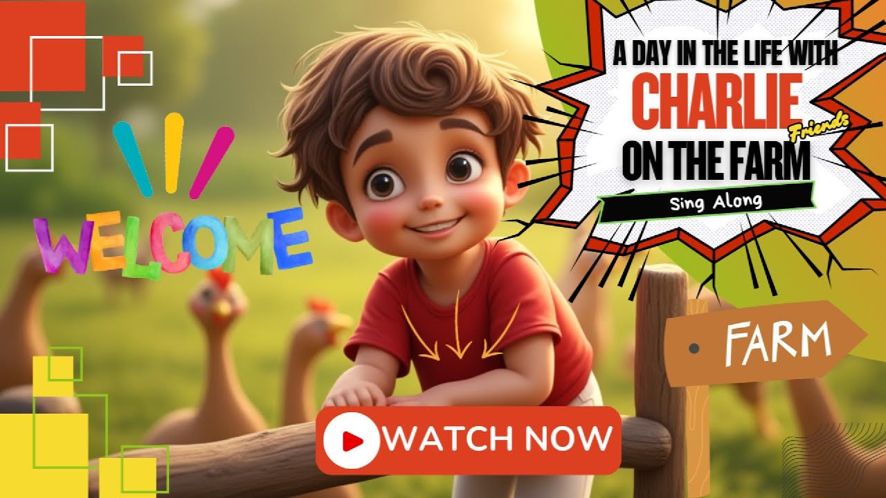Day In The Life With Charlie and Friends | Animals and Farm Song for ...