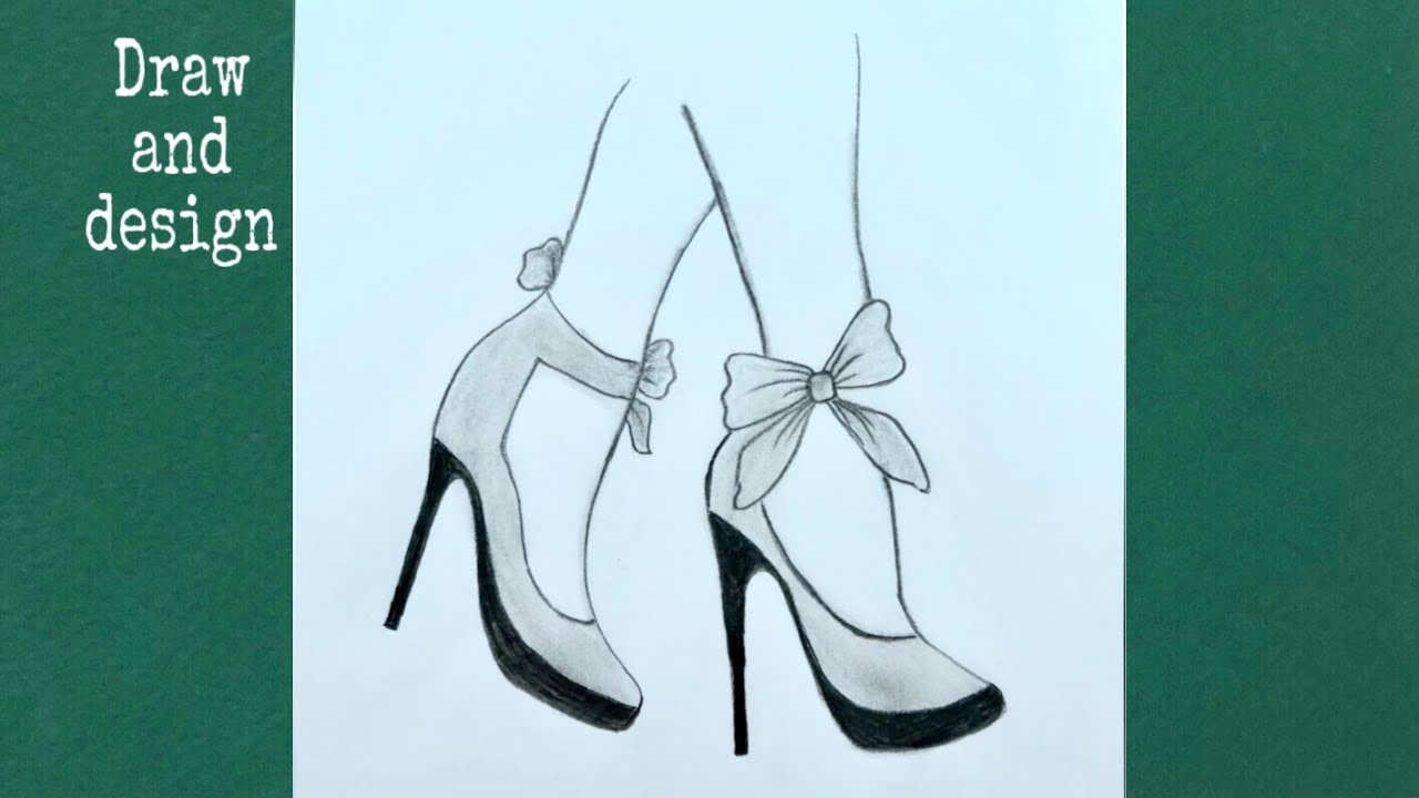 Shoes drawing in 4 minutes: How to draw feet with high heels shoes ...