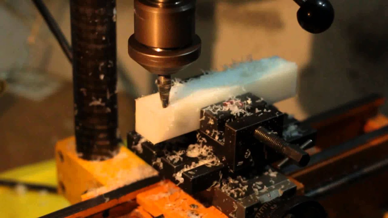 Emco Compact 5 - Milling Nylon - YouTube