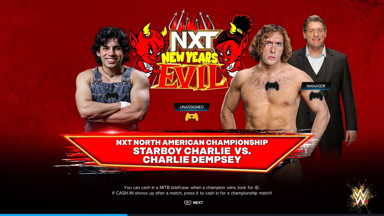 WWE 2K24 | NXT NEW YEARS EVIL: CHARLIE DEMPSEY VS STARBOY CHARLIE - YouTube