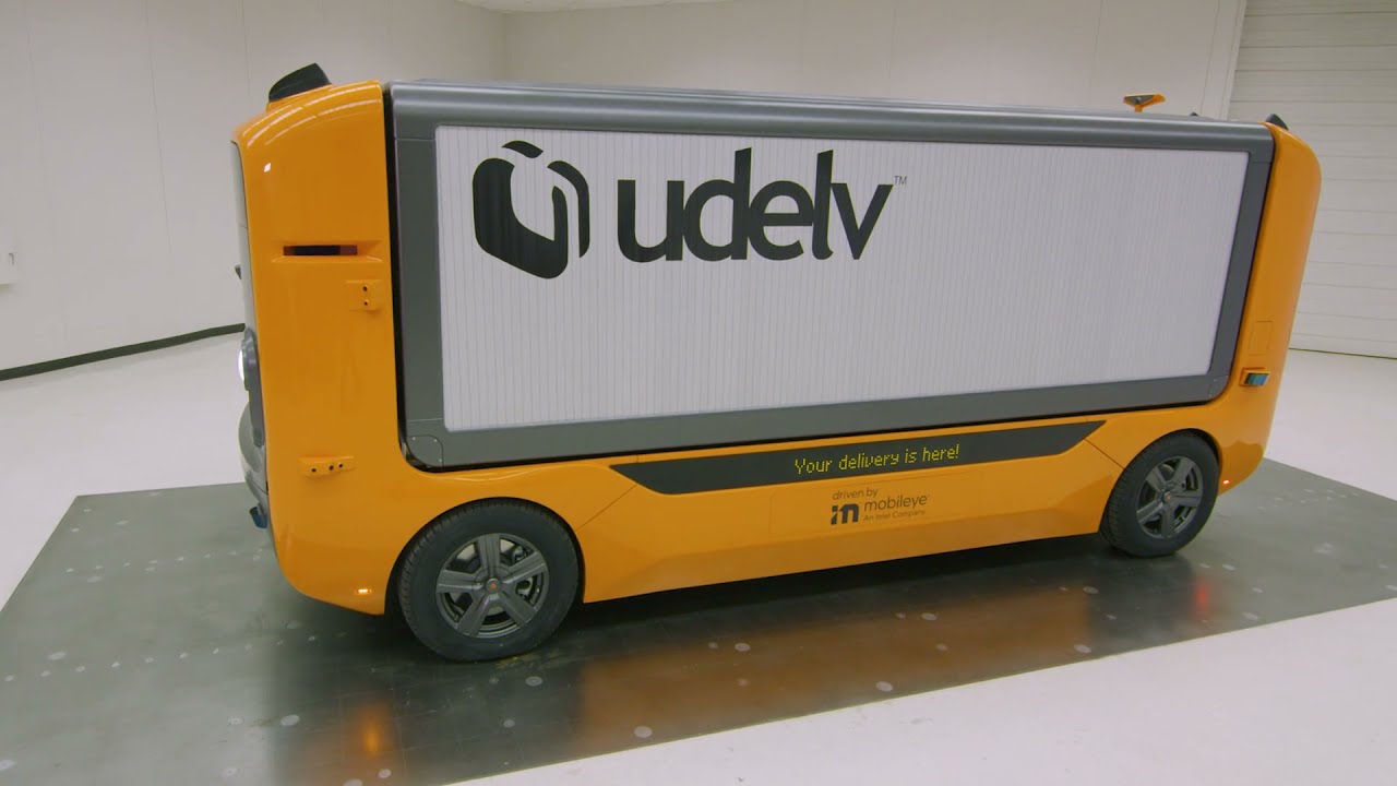 Udelv Unveils Autonomous Cab-Less Transporter - YouTube
