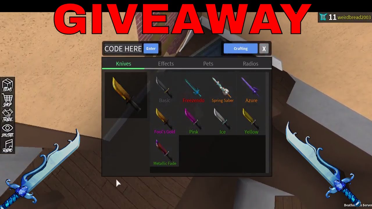 ROBLOX ASSASSINS GIVEAWAY - YouTube