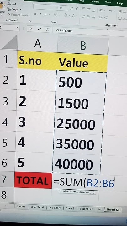 Excel me sum ka Formula Kaise Lagate Hain - YouTube