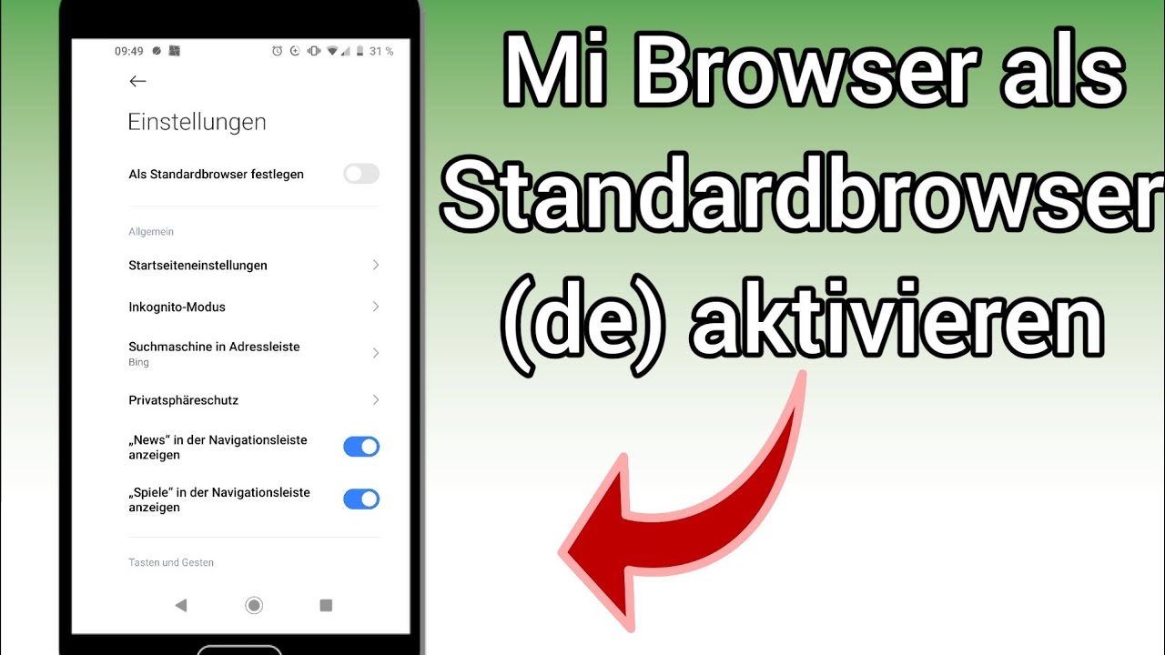 Elegantes Mi Browser Deaktivieren Bild