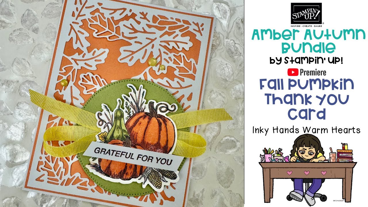 🍁 How to Make My Fall Pumpkin Thank You Card - Amber Autumn - Stampin ...