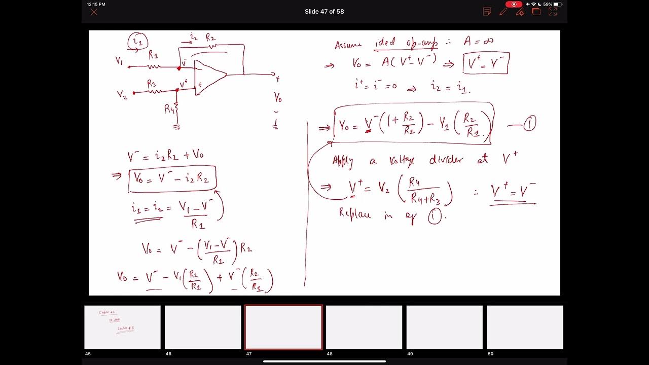 Chapter_2: Lecture8-Difference amplifier, Common-mode rejection condition - YouTube
