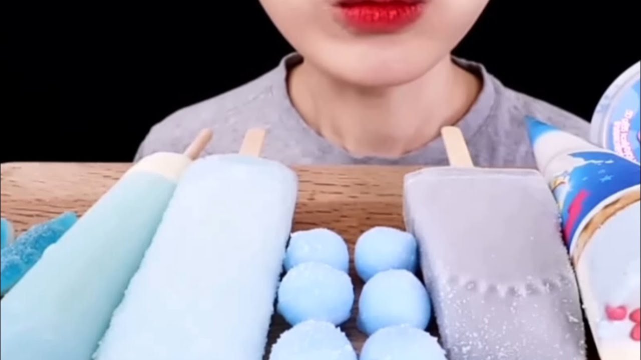[REVERSED]: ASMR BLUE ICE CREAM DIPPIN_ EATING SOUNDS MUKBANG #asmr # ...